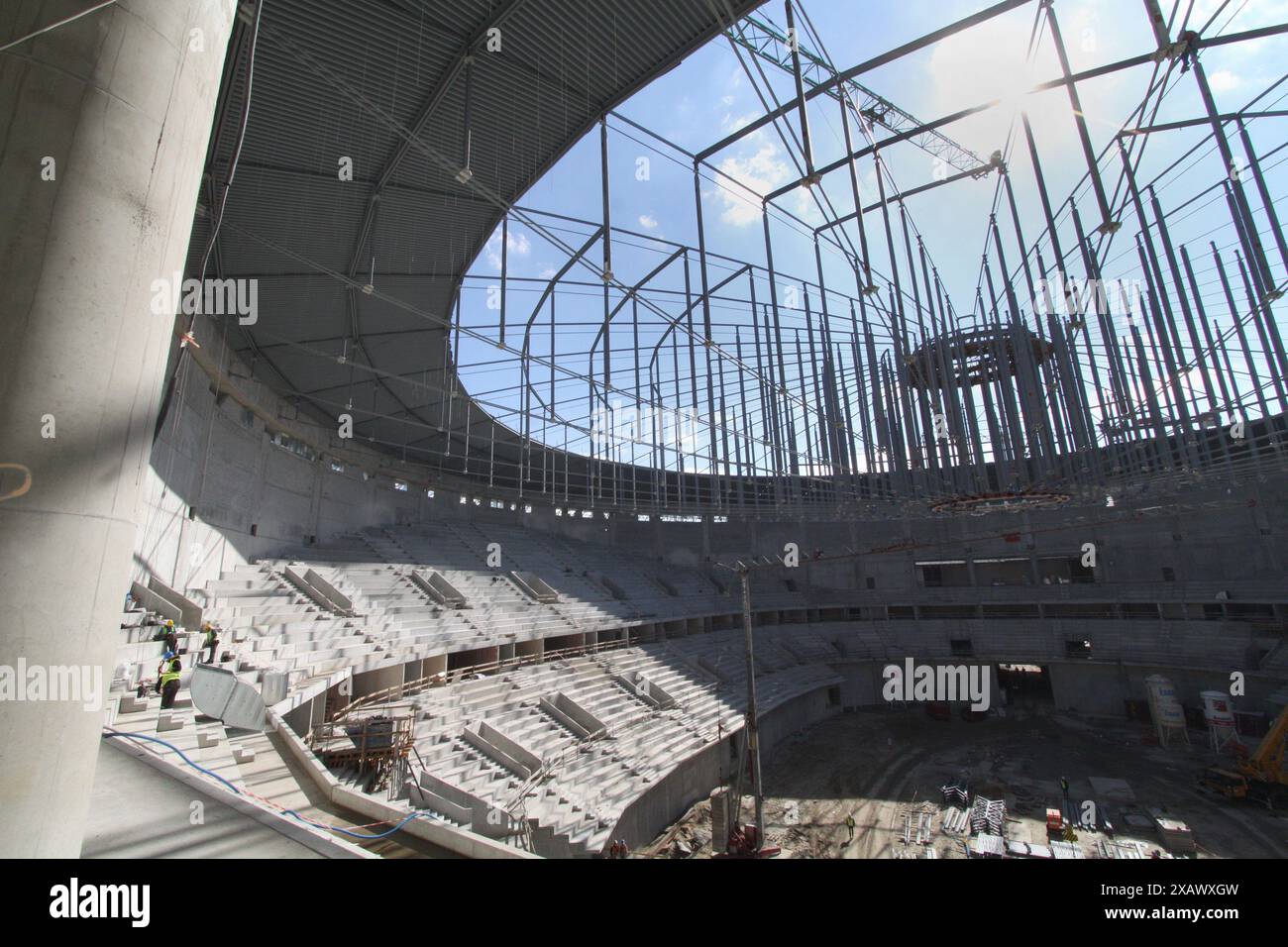 Cracow. Krakow. Poland. Construction site of Tauron Arena Krakow the ...