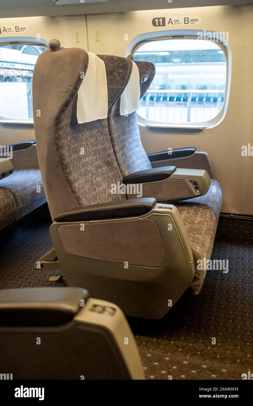 Seats in the Green Class Carriage on the Shinkansen Bullet Train Tokyo Station Japan Stock Photo ...
