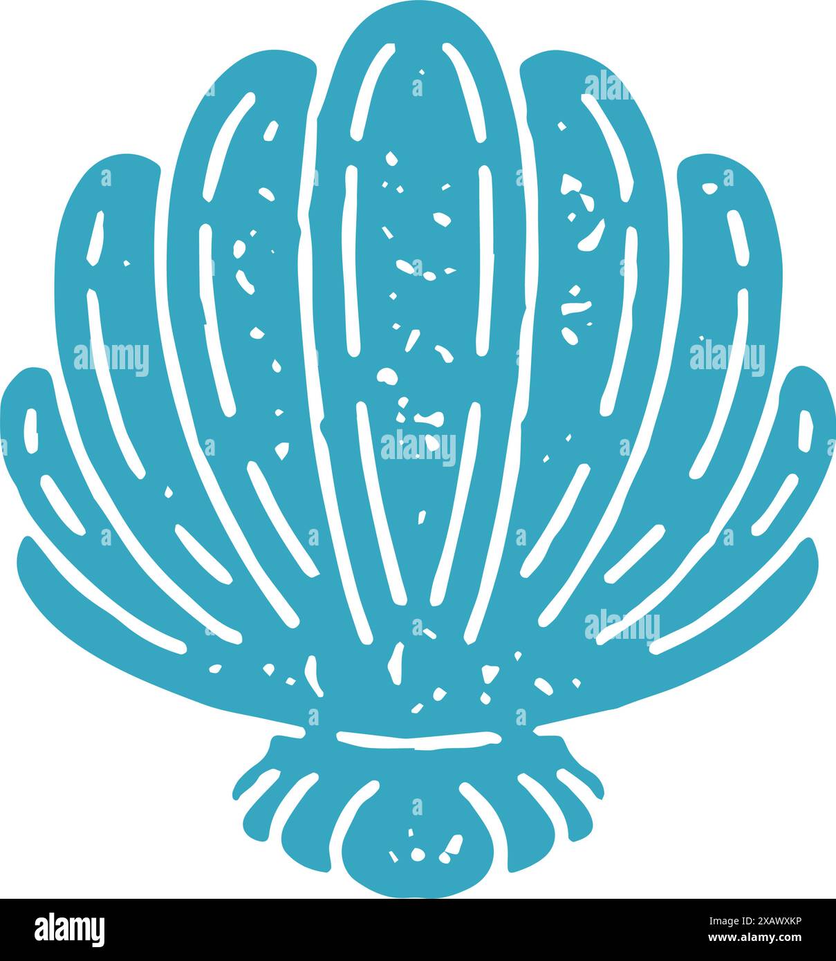 Cute ornate closed seashell with armor for pearl growing natural sea ...