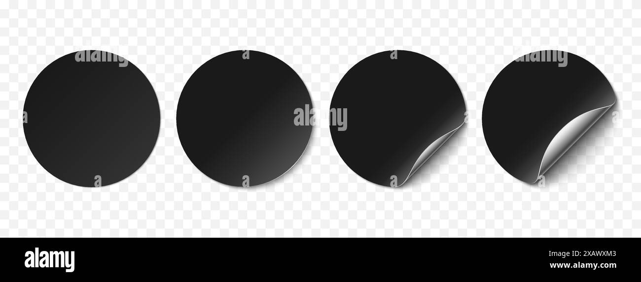 Vector black realistic paper stickers, price tags isolated on ...