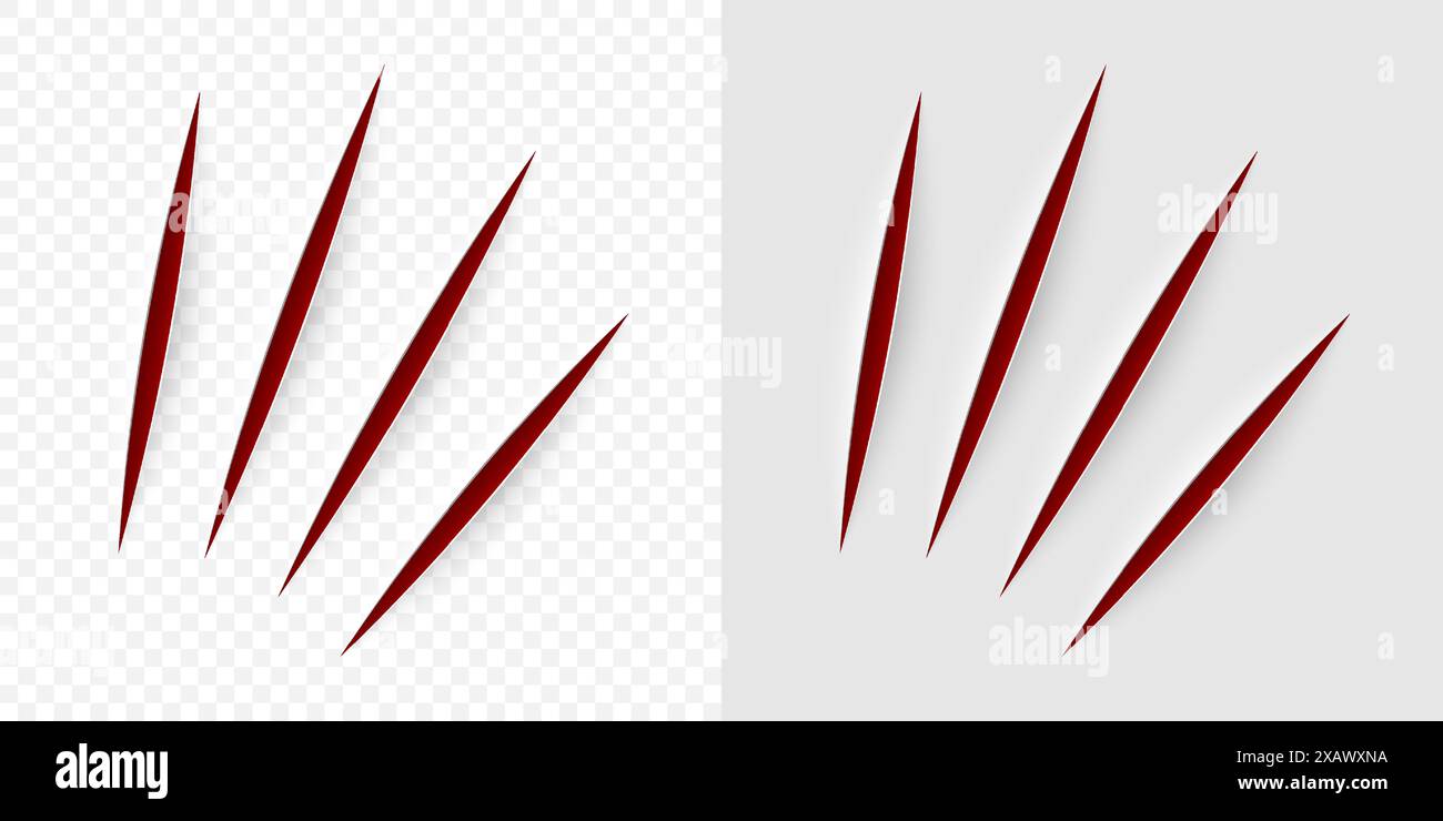 Vector realistic cut with an office knife on paper sheet isolated ...