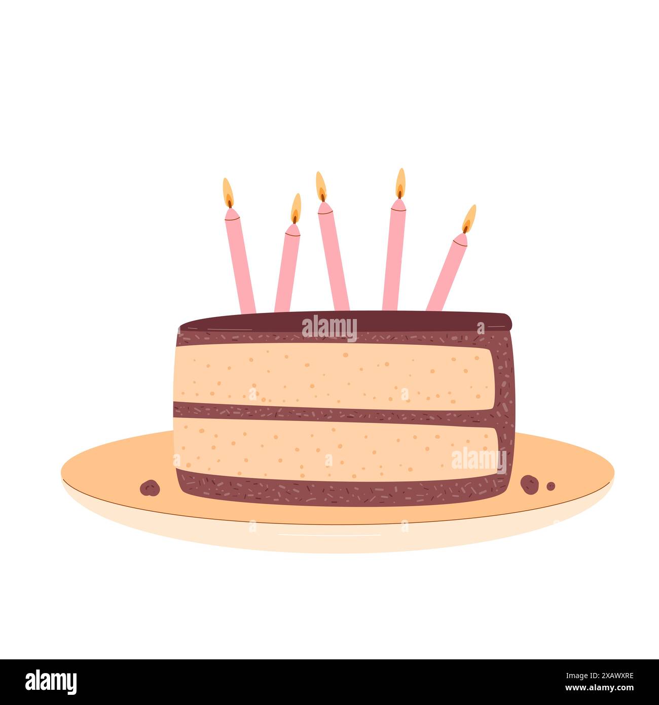 Birthday cake piece. Sweet holiday bakery piece. Pastry dessert with ...