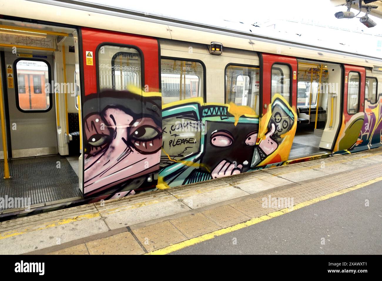 It's like the 1980s again - graffiti art on the London Underground tube ...