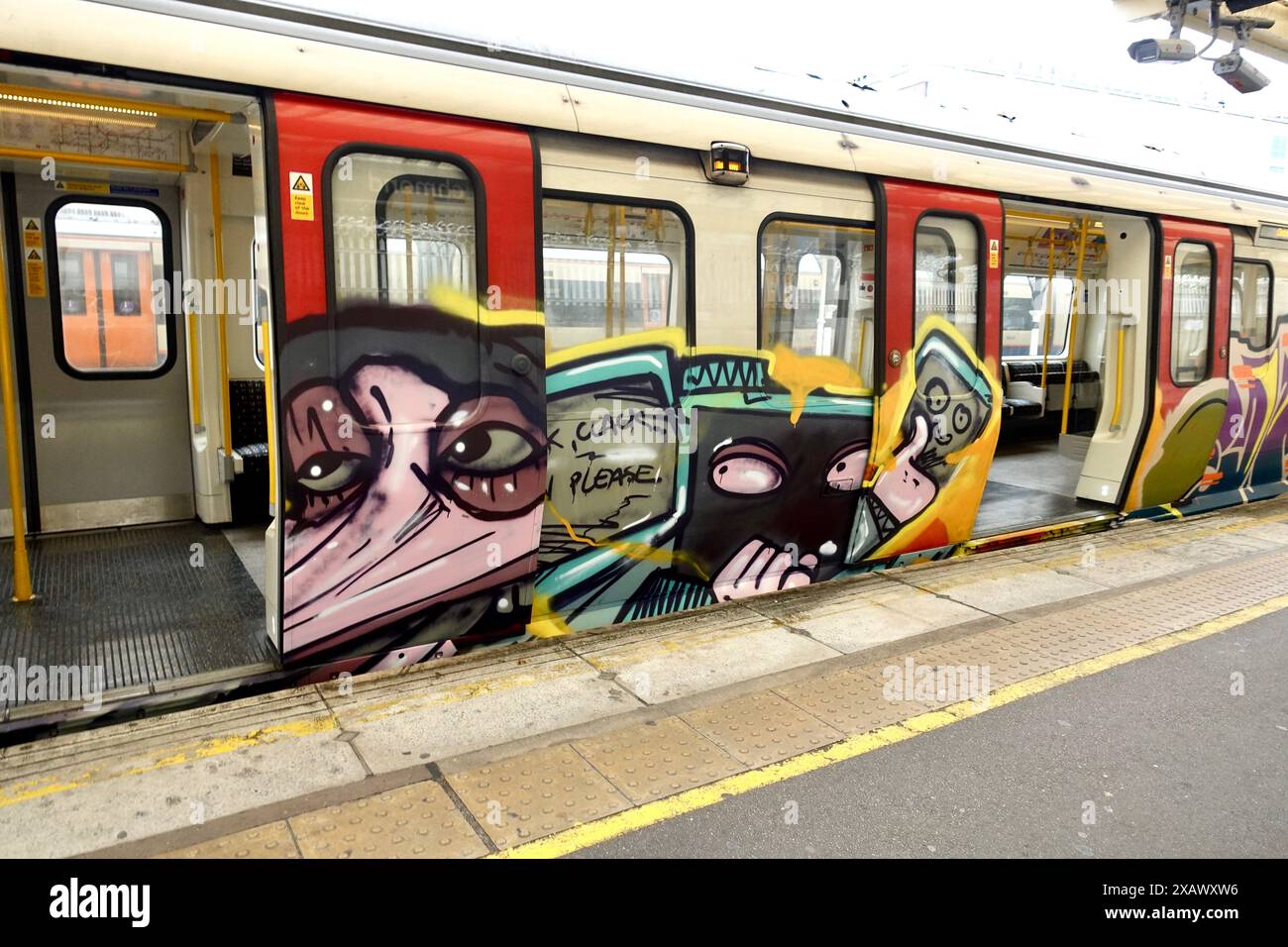It's like the 1980s again - graffiti art on the London Underground tube ...