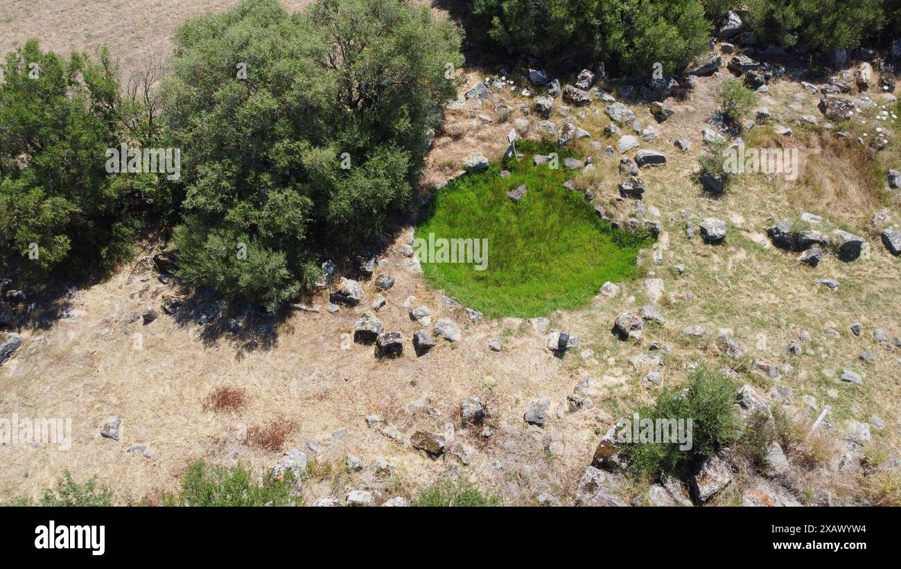 nuraghe and nuragic complex of sa domu beccia in uras in central ...