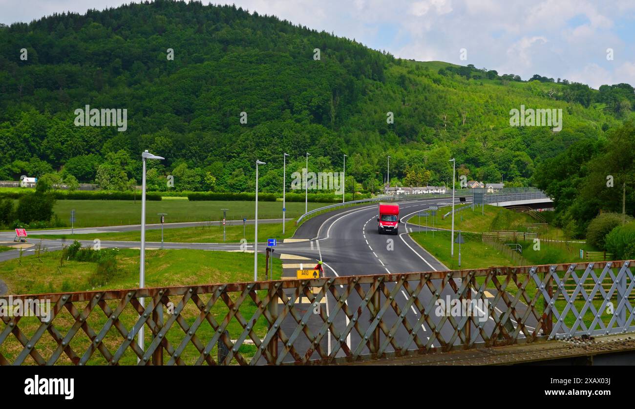 The approach, from Machynlleth, of the new section of the A487(T) and ...