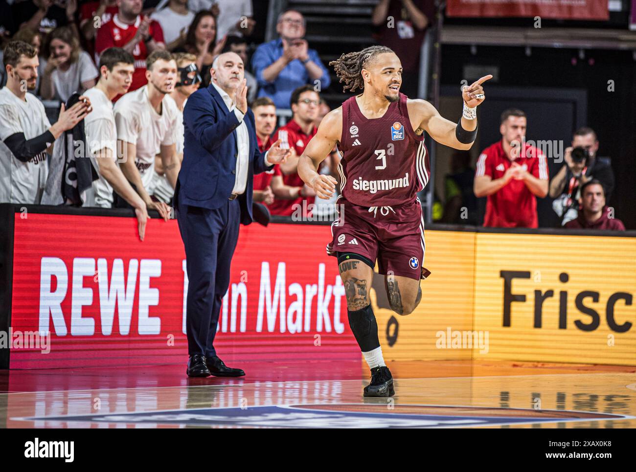 Carsen Edwards #3 von FC Bayern Muenchen, Jubel FC Bayern Muenchen vs ...