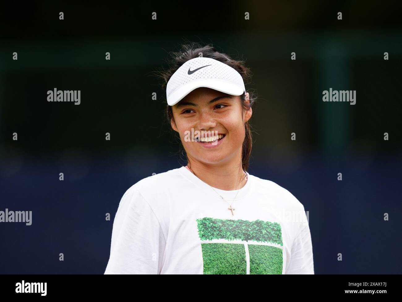Emma Raducanu on the practice court during qualifying day two of the ...