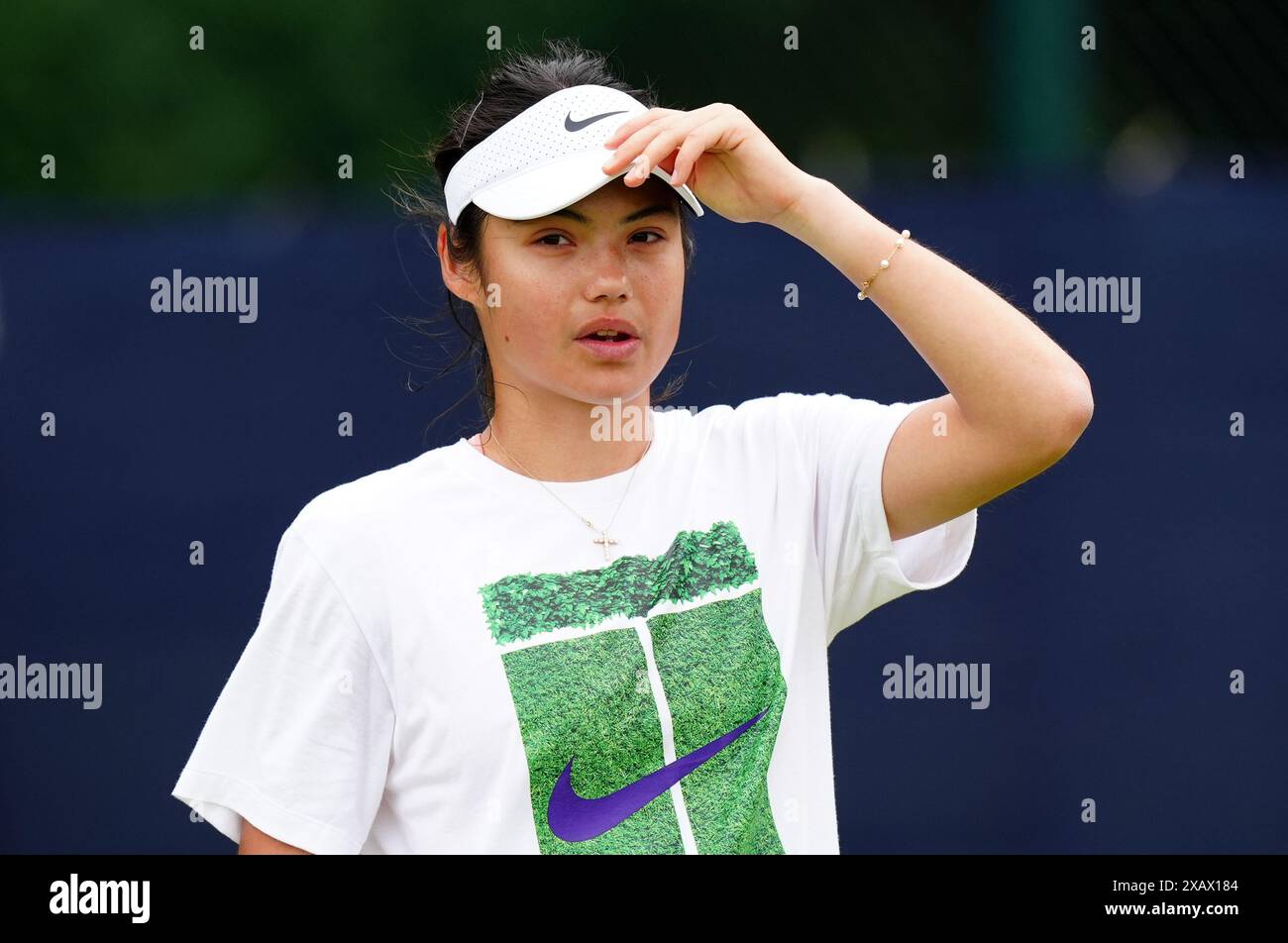 Emma Raducanu on the practice court during qualifying day two of the ...