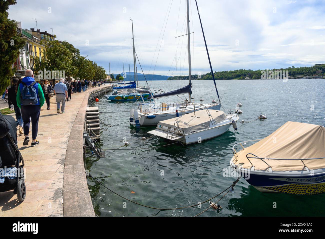 Salo, Italy - April 24, 2023: Salo village, touristic travel ...
