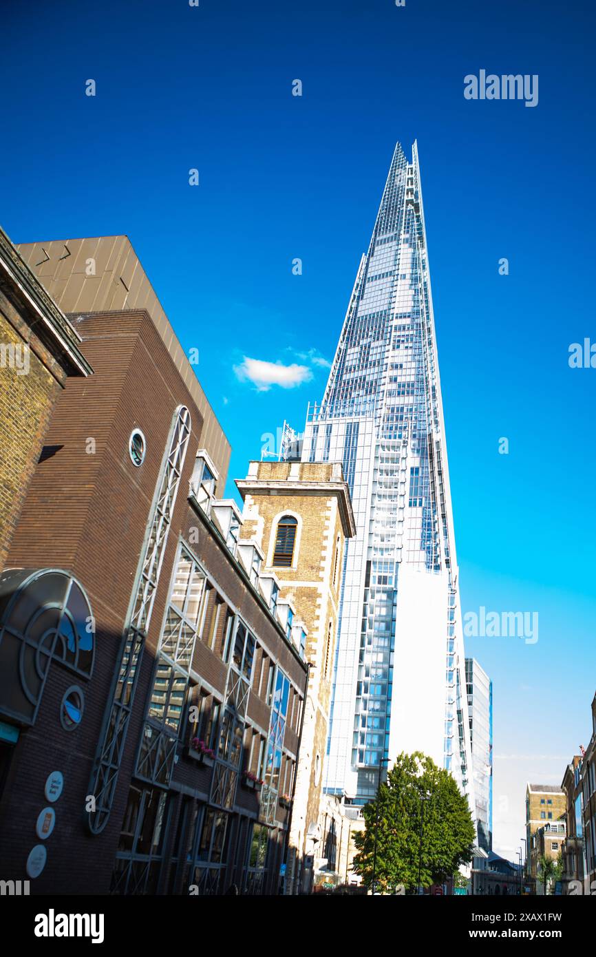 London, England – August 2023. Shard London Bridge Tower, is a pyramid ...