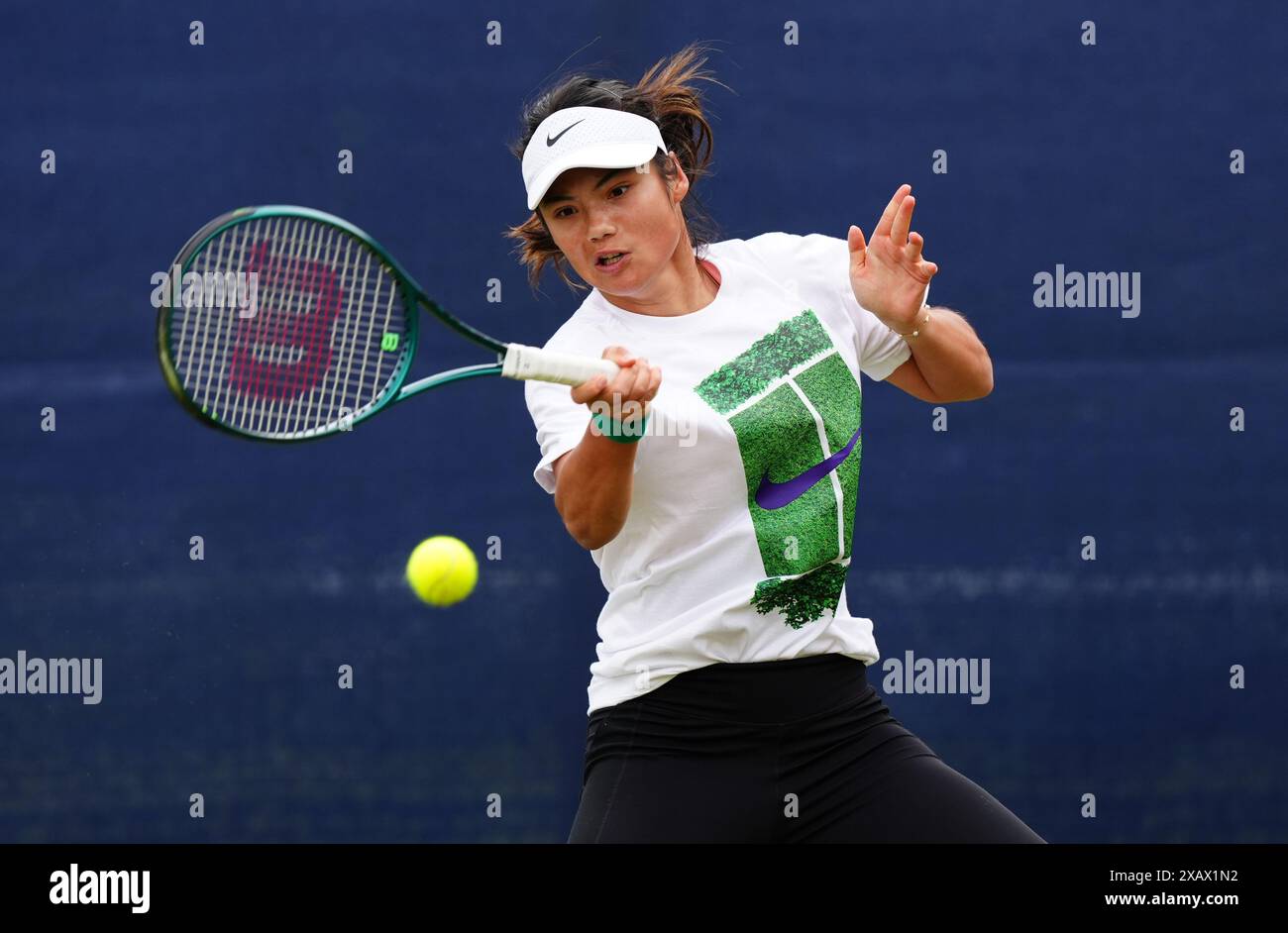 Emma Raducanu on the practice court during qualifying day two of the ...
