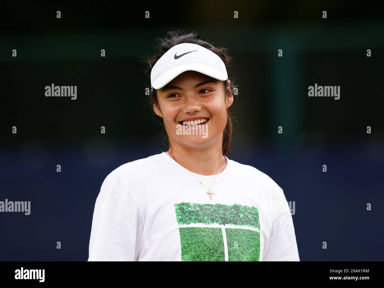Emma Raducanu on the practice court during qualifying day two of the ...