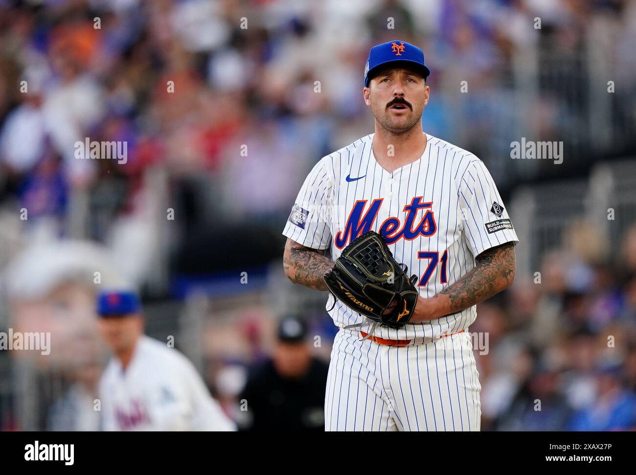 New York Mets' Sean Reid-Foley in action on day one of the MLB London ...