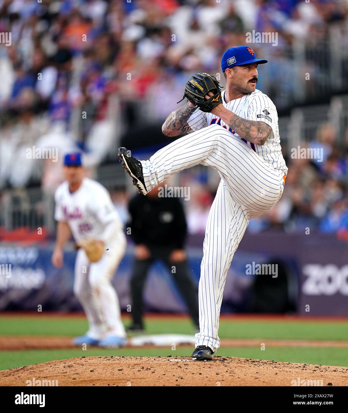 New York Mets' Sean Reid-Foley in action on day one of the MLB London ...