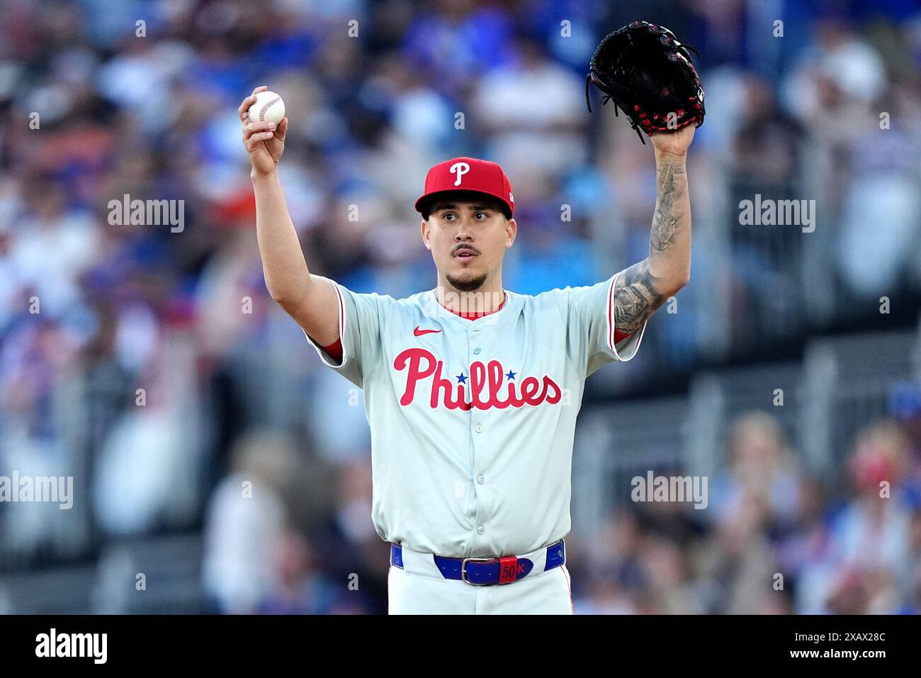 Philadelphia Phillies' Orion Kerkering on day one of the MLB London ...