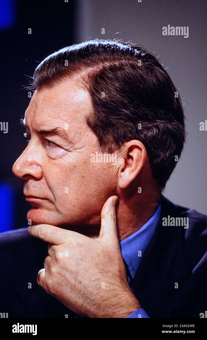 Ian Lang addressing the media at a Conservative Party press conference ...