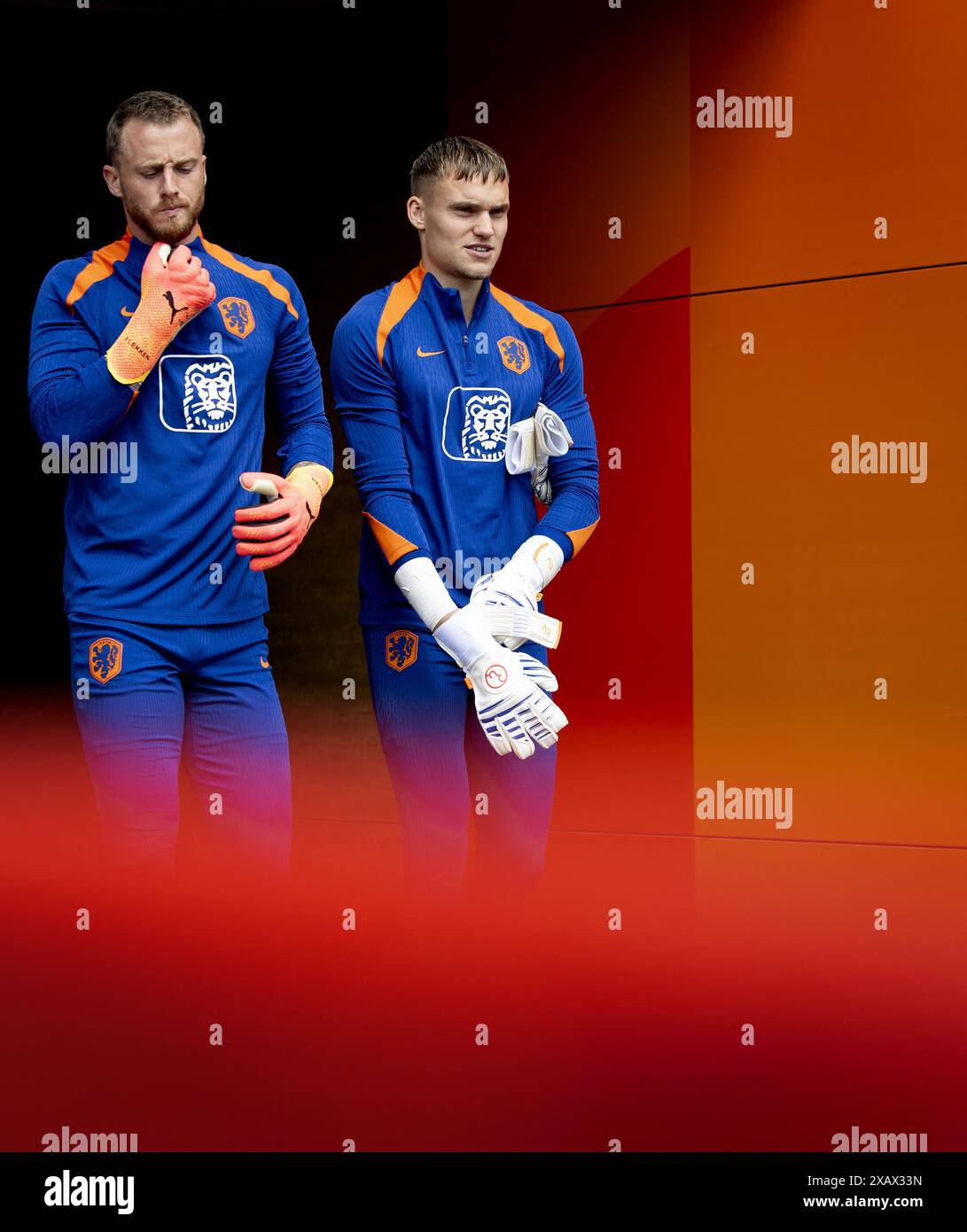 ZEIST - Mark Fleken and Bart Verbruggen during a training session of the Dutch national team at ...