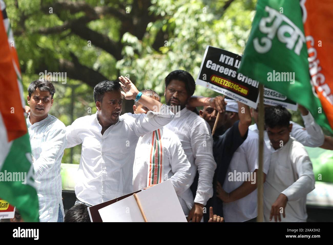 New Delhi, India. 09th June, 2024. Protesters of Indian Youth Congress ...