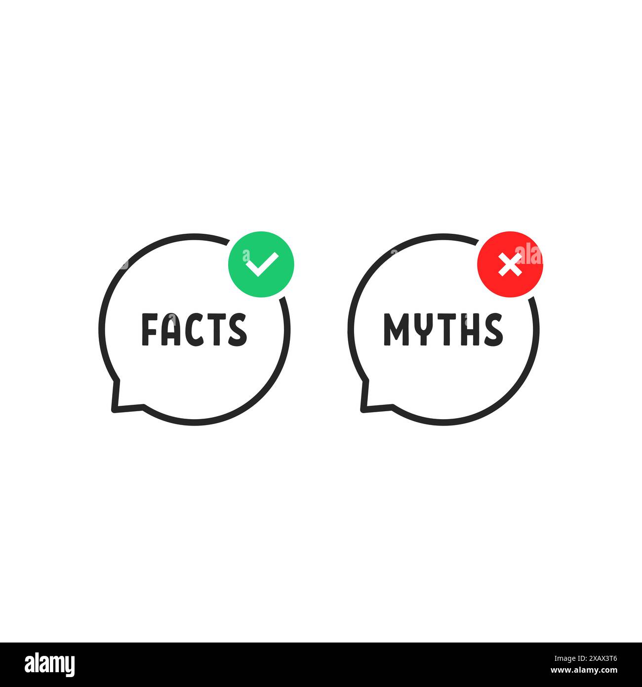 facts vs myths bubble like popup icon Stock Vector Image & Art - Alamy