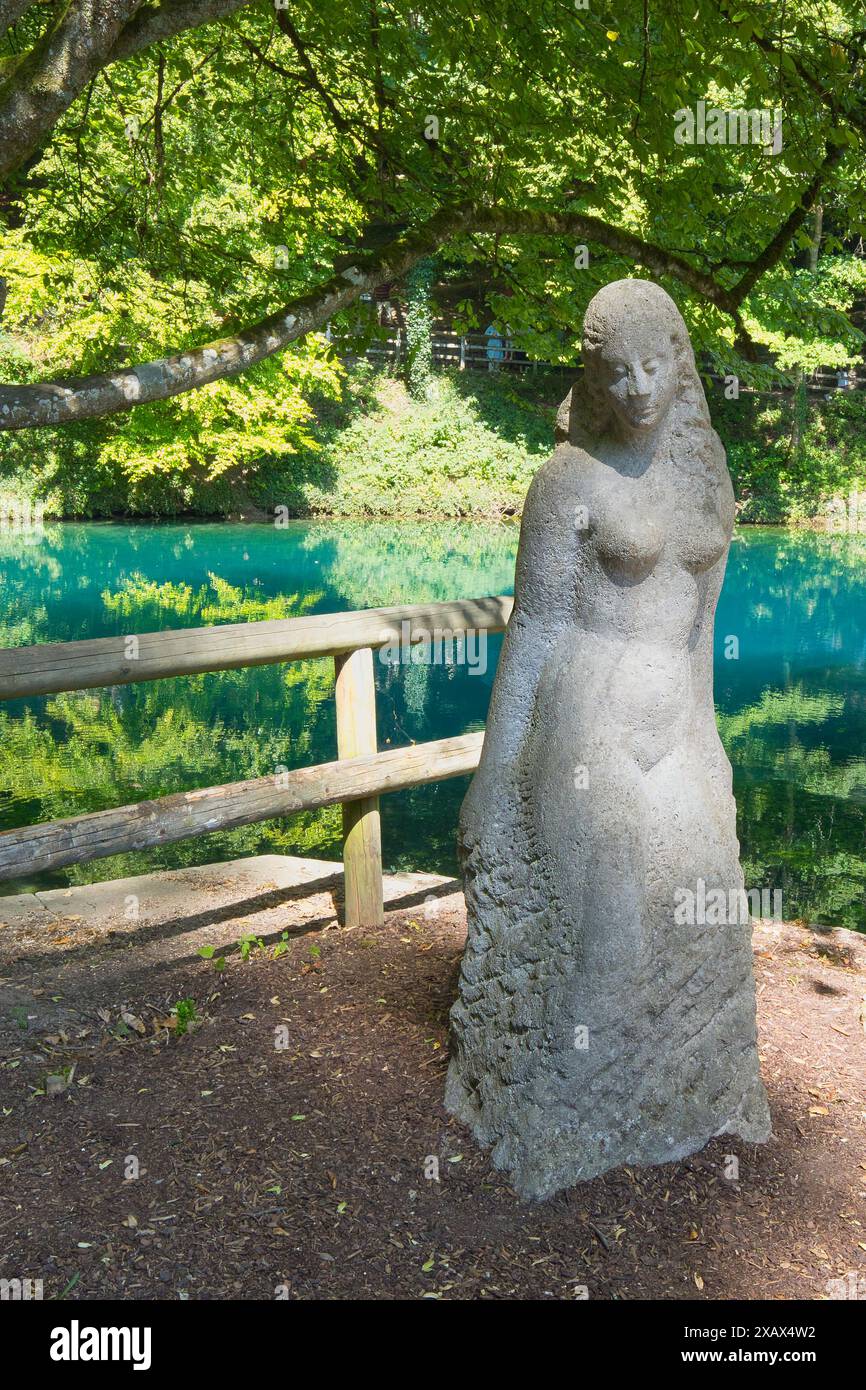 Germany, Blaubeuren - August 20, 2023: Sculpture of the Schöne Lau, a ...