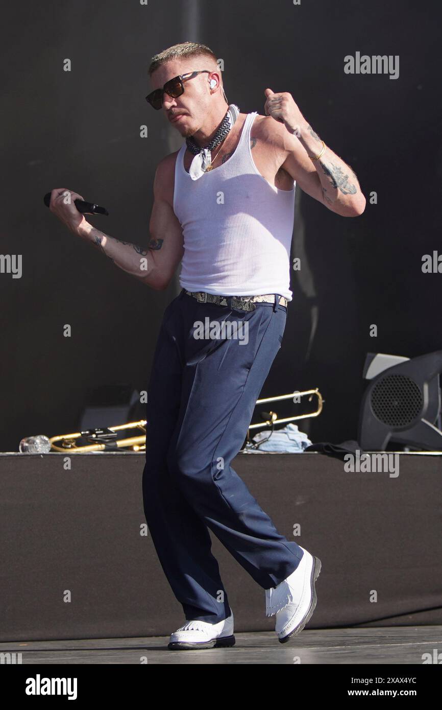 Macklemore live bei einem Konzert beim LIV Golf Event 2024 im Golf Club ...