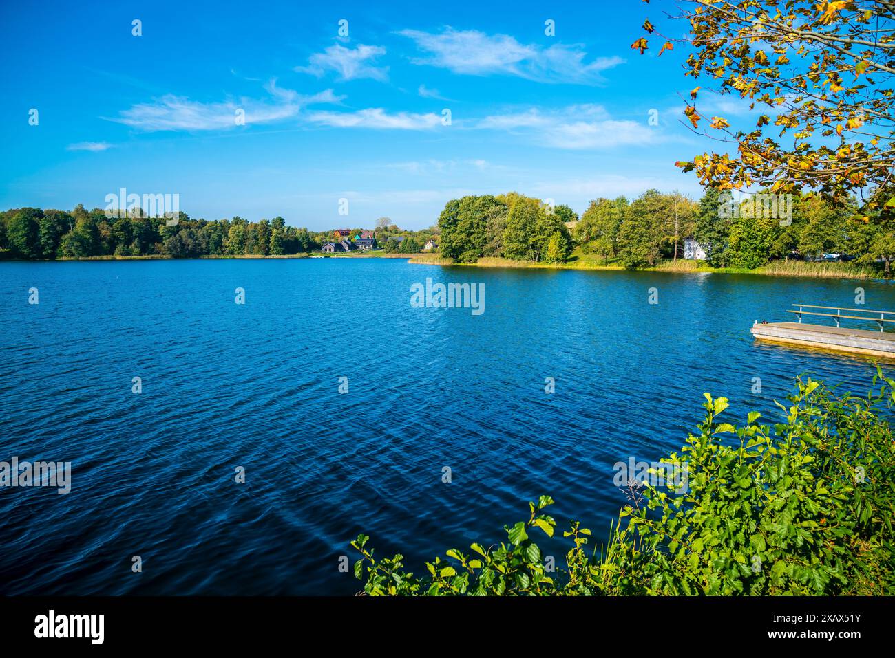 Lithuania, Beautiful lake water at trakai village near vilnius nature ...