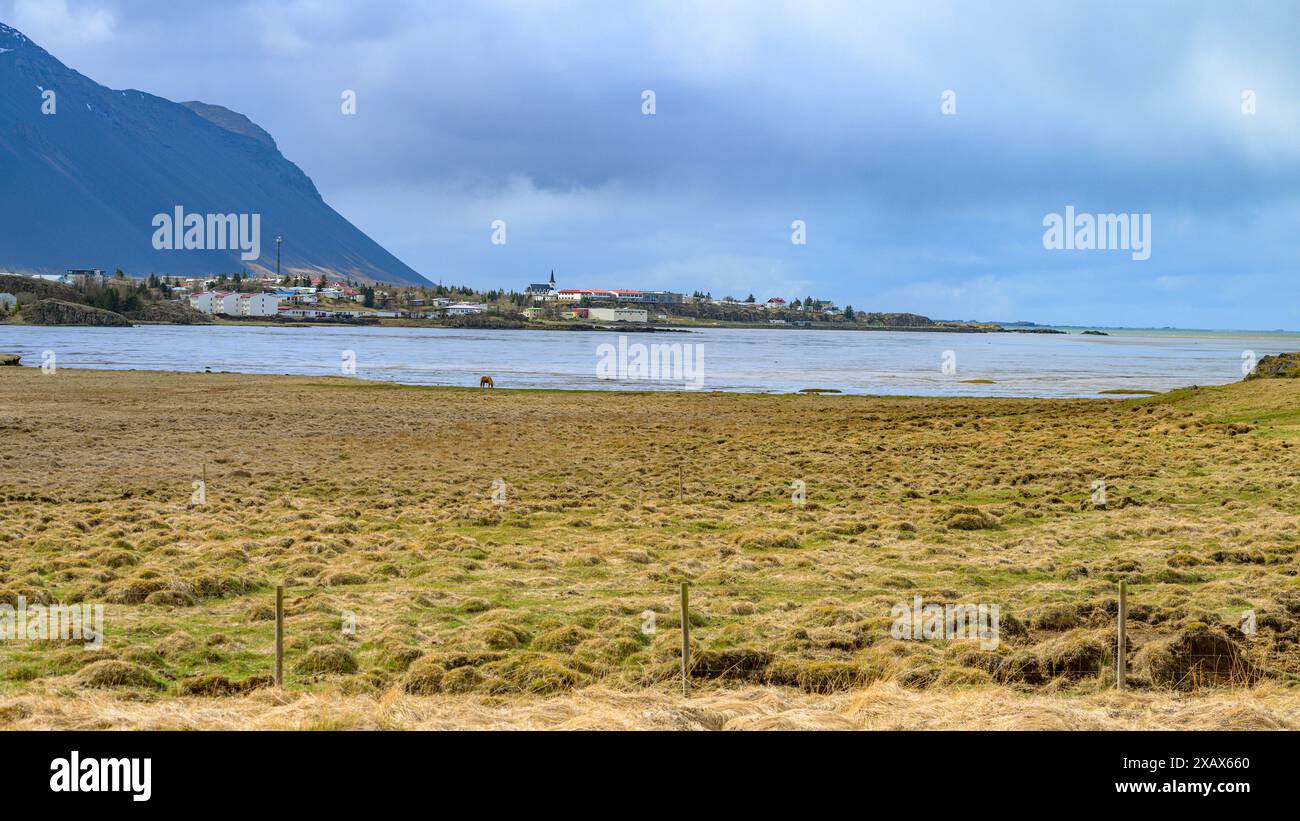 The town of Borgarnes, western Iceland in May Stock Photo - Alamy