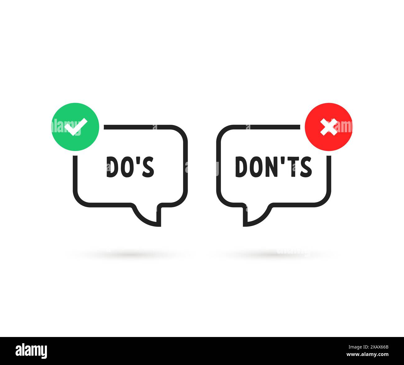 simple do's and don'ts bubble like true or false Stock Vector Image ...