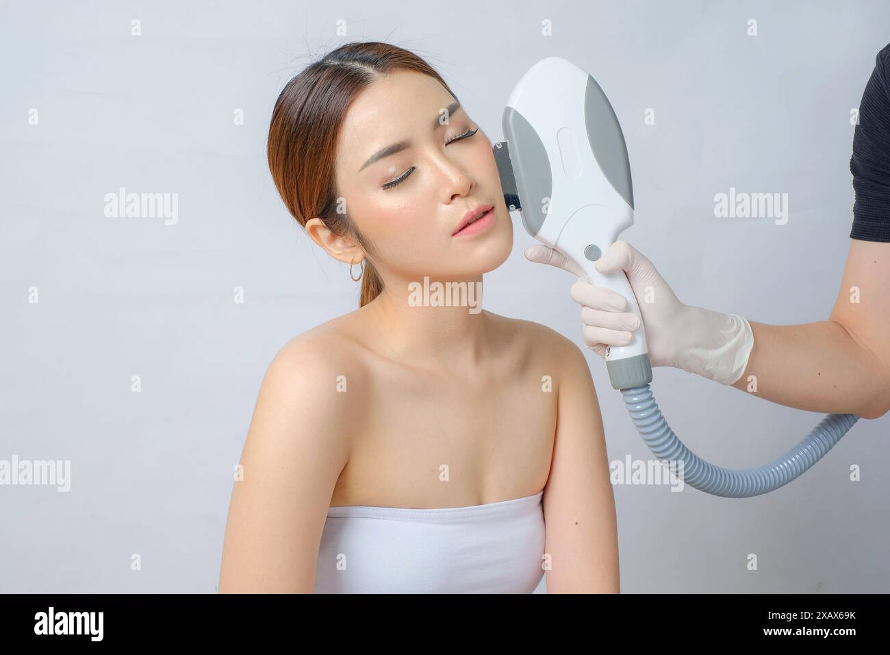 Flawless Skin Asian Woman Undergoing Laser IPL (Intense Pulsed Light ...