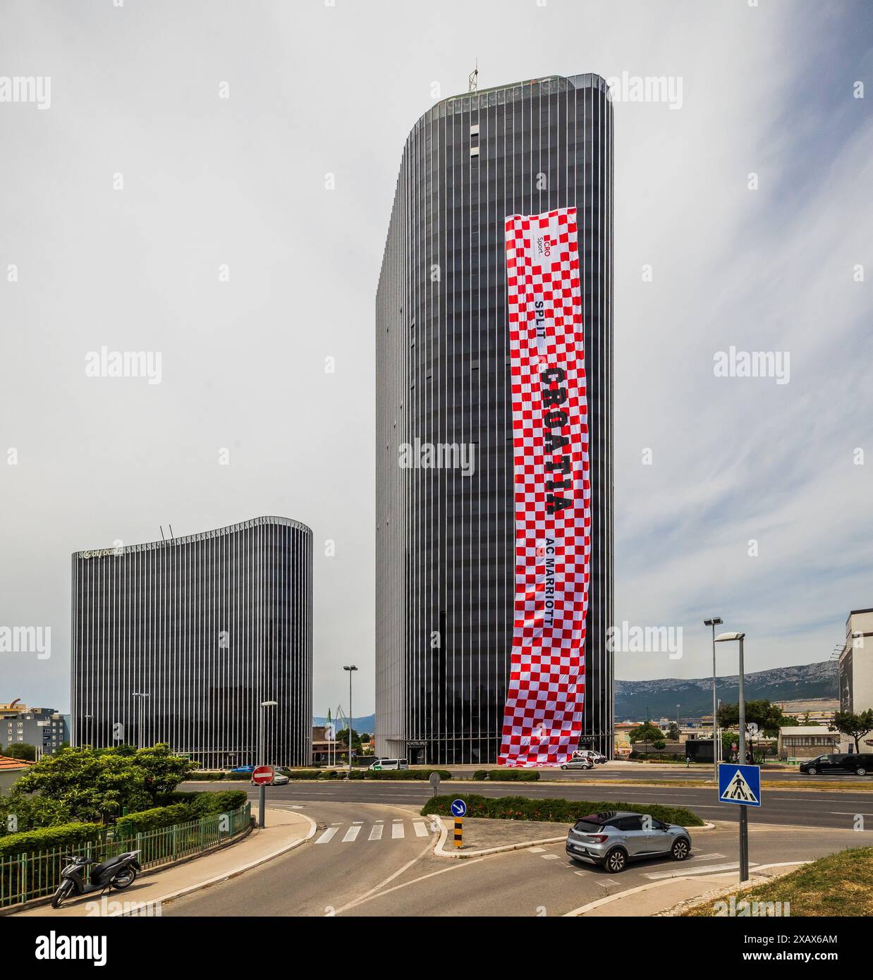 Croatian flag is seen on the tallest building in Croatia, Dalmatia ...