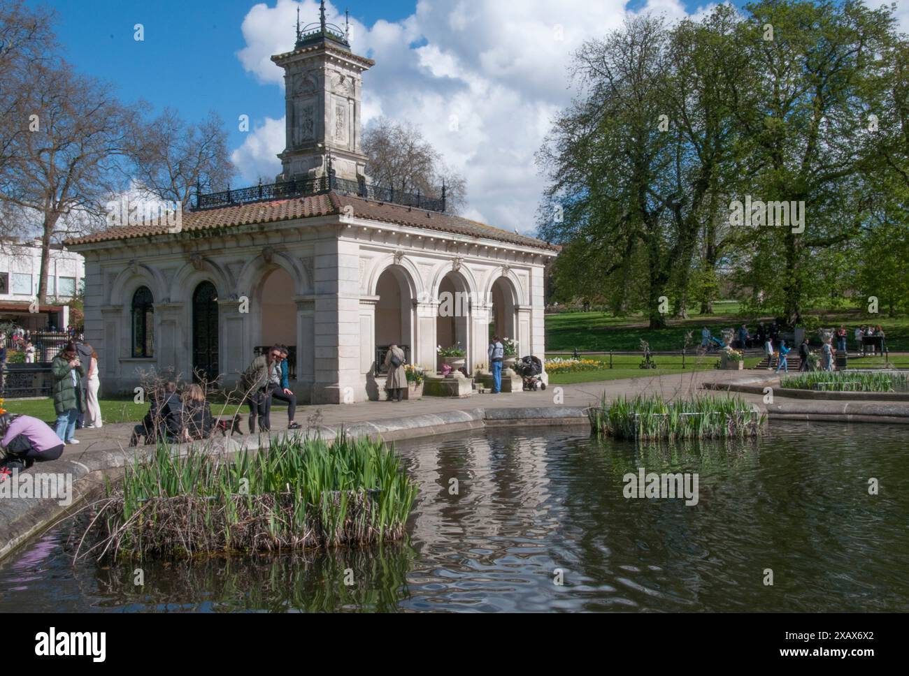Pumphouse and Italian Garden in Hyde Park, near Lancaster Gate, London ...