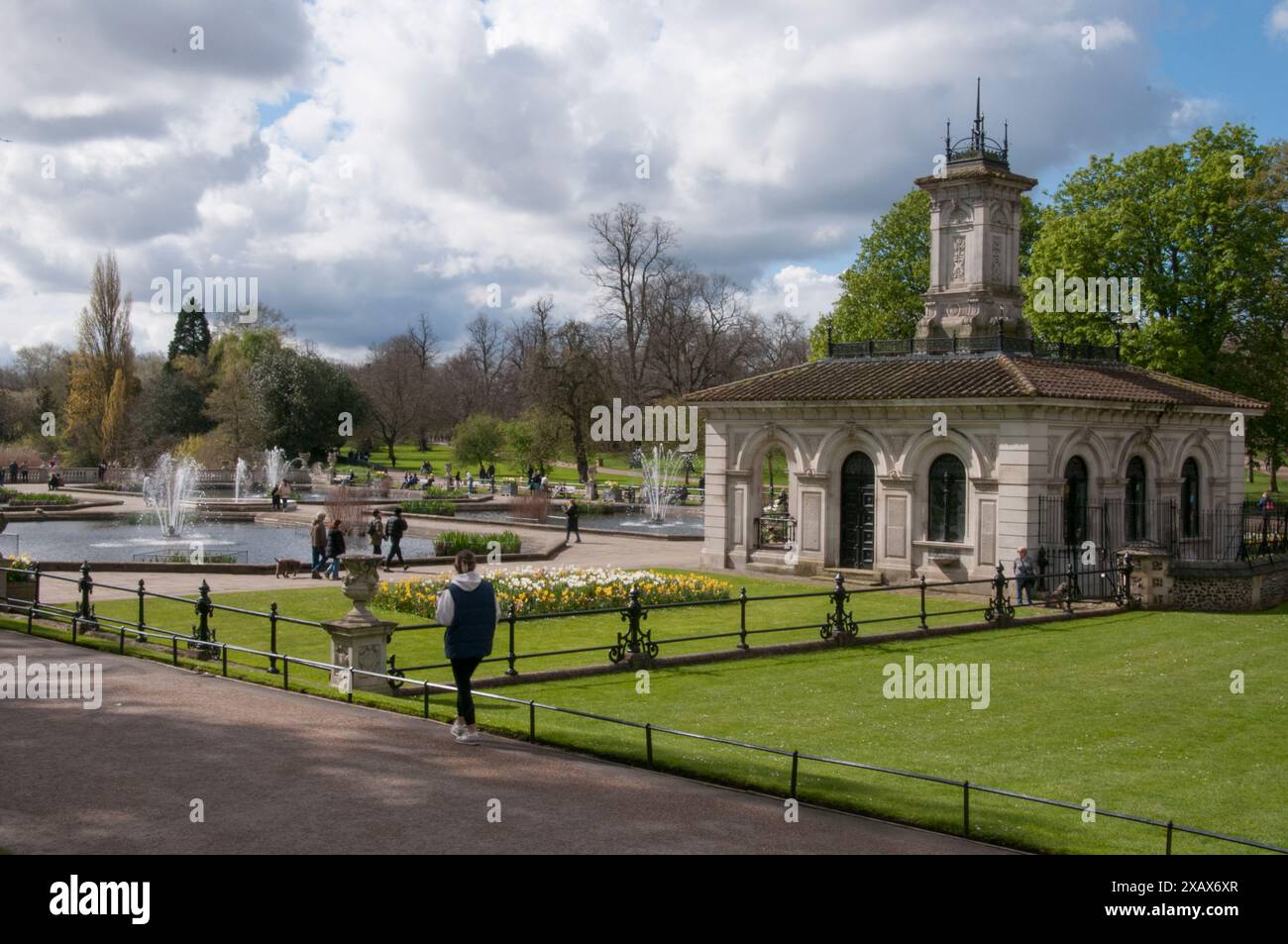 Pumphouse and Italian Garden in Hyde Park, near Lancaster Gate, London ...