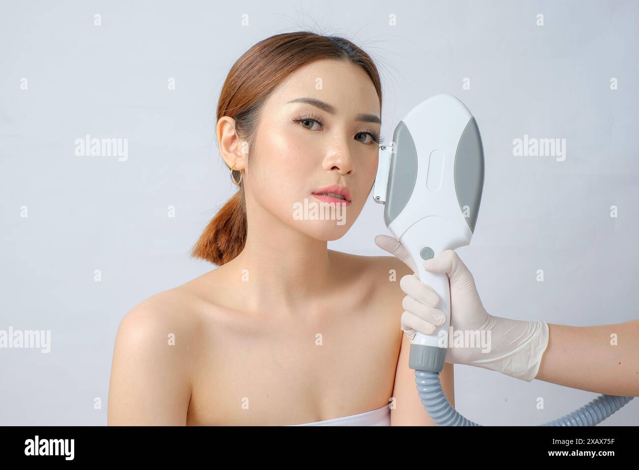 Radiant Skin Asian Laser IPL (Intense Pulsed Light) Therapy isolated white background. Ideal for ...