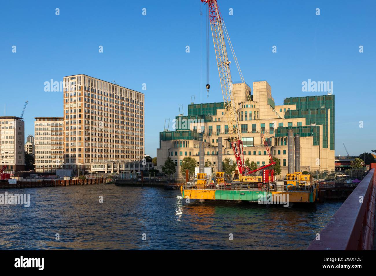 London, England – August 2023. The SIS Building, also called the MI6 ...
