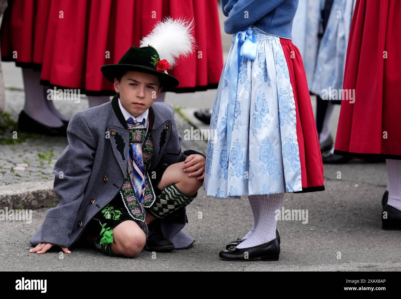 Locals people wearing traditional clothing in Garmisch-Partenkirchen ...