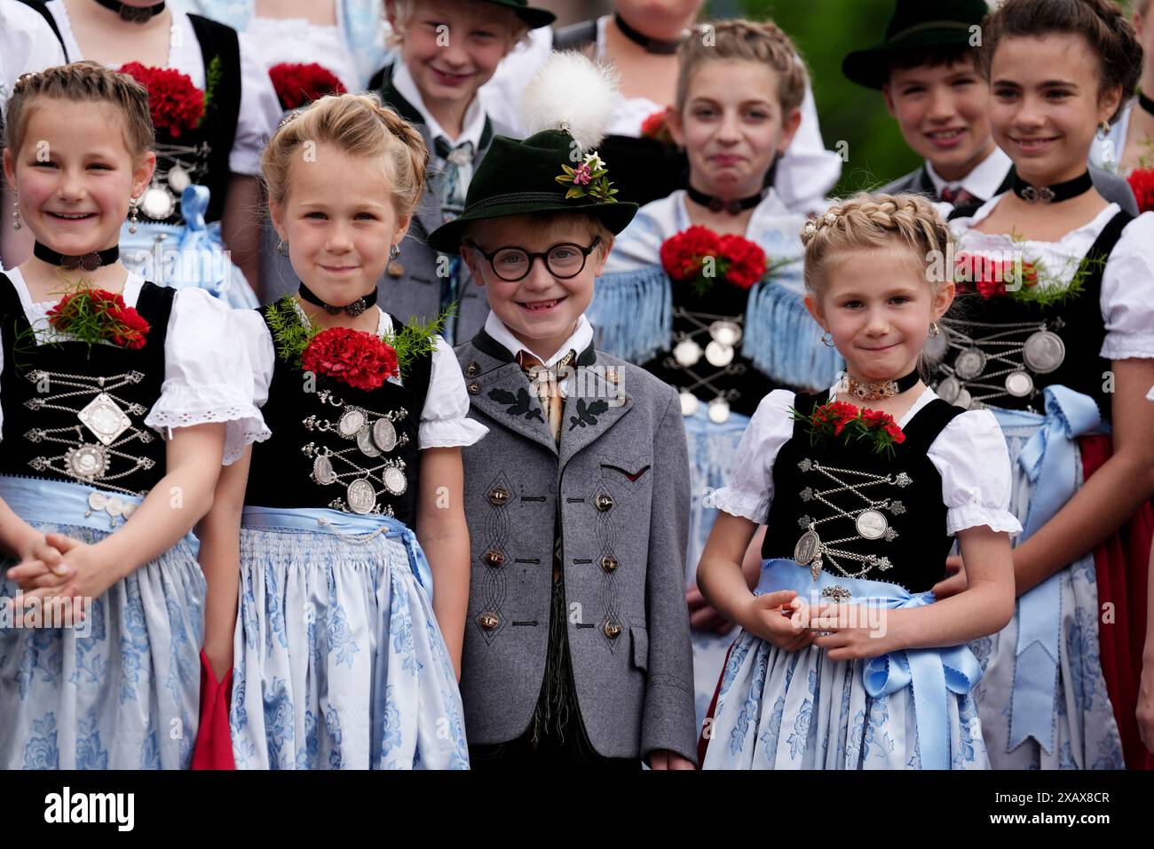 Locals people wearing traditional clothing in Garmisch-Partenkirchen ...