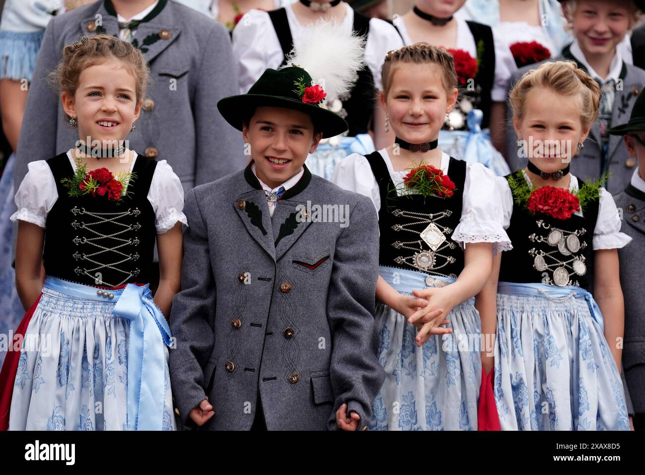 Locals people wearing traditional clothing in Garmisch-Partenkirchen ...