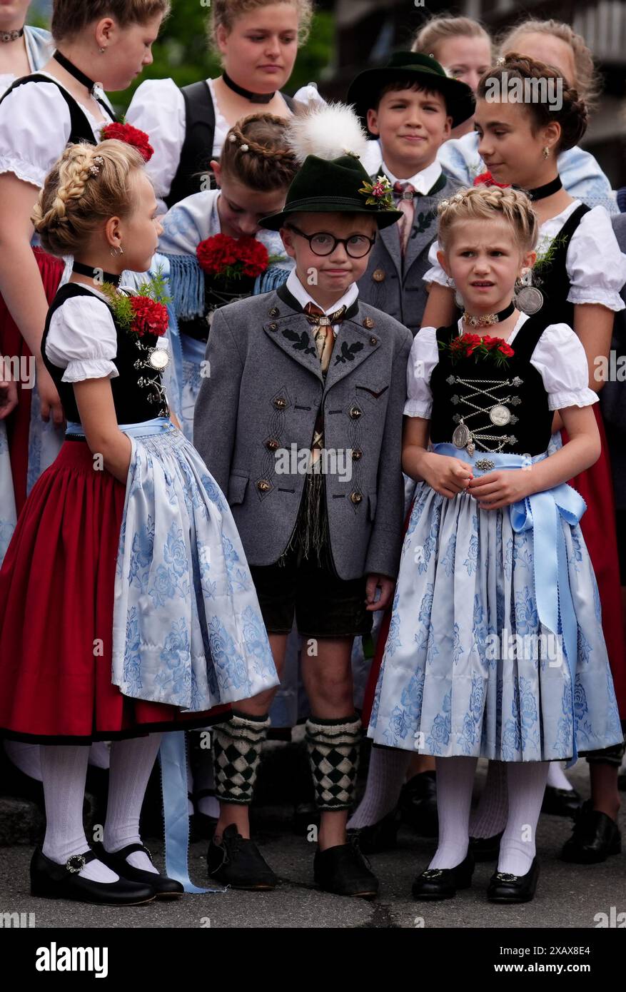Locals people wearing traditional clothing in Garmisch-Partenkirchen ...