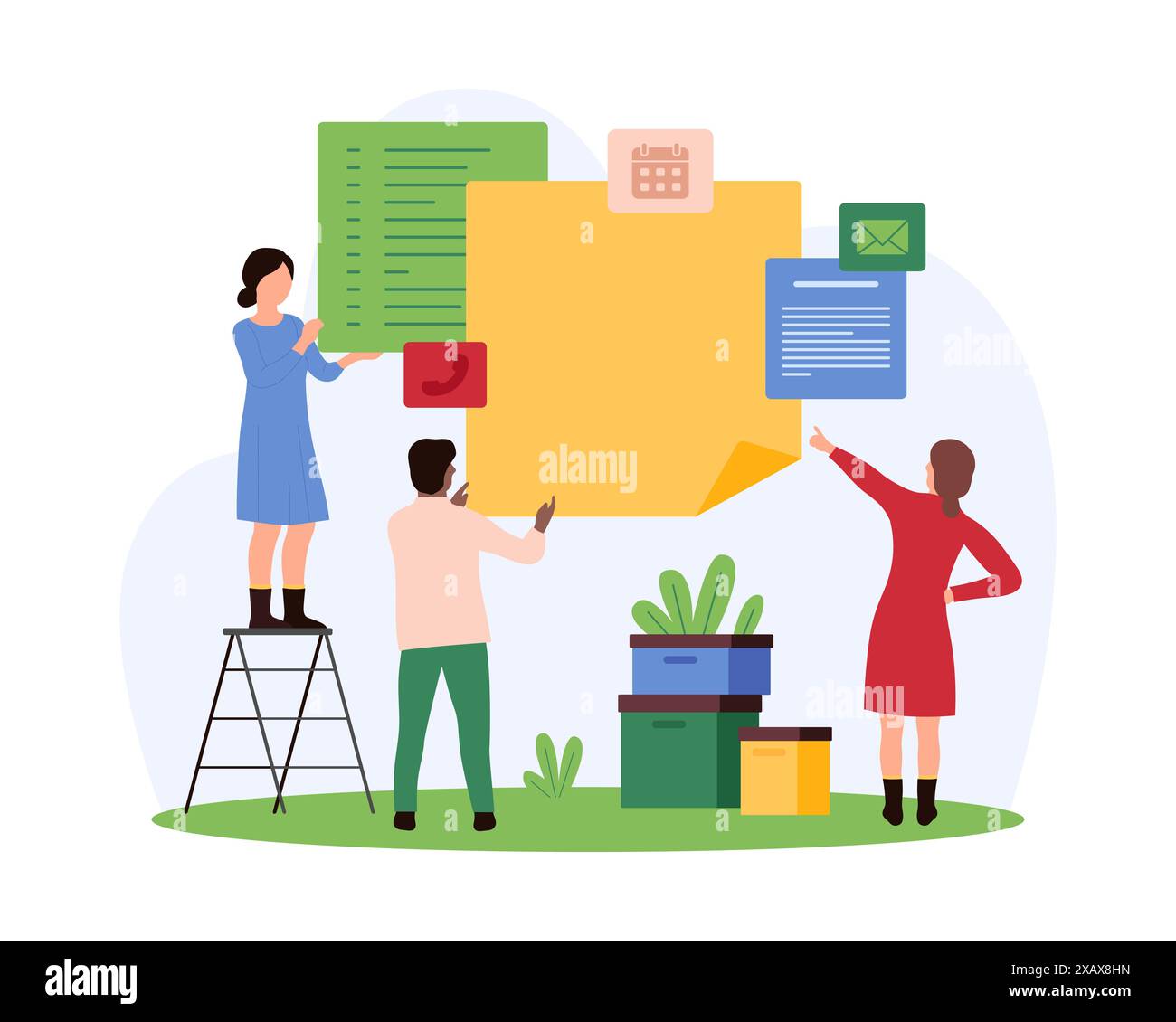 Group yellow sticker notes Stock Vector Images - Alamy