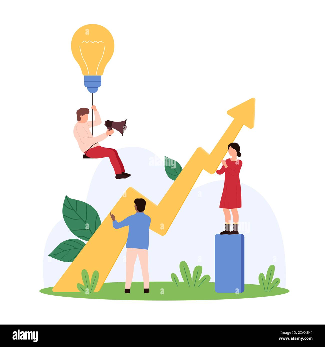 Financial growth, progress and development of company, creative idea to ...