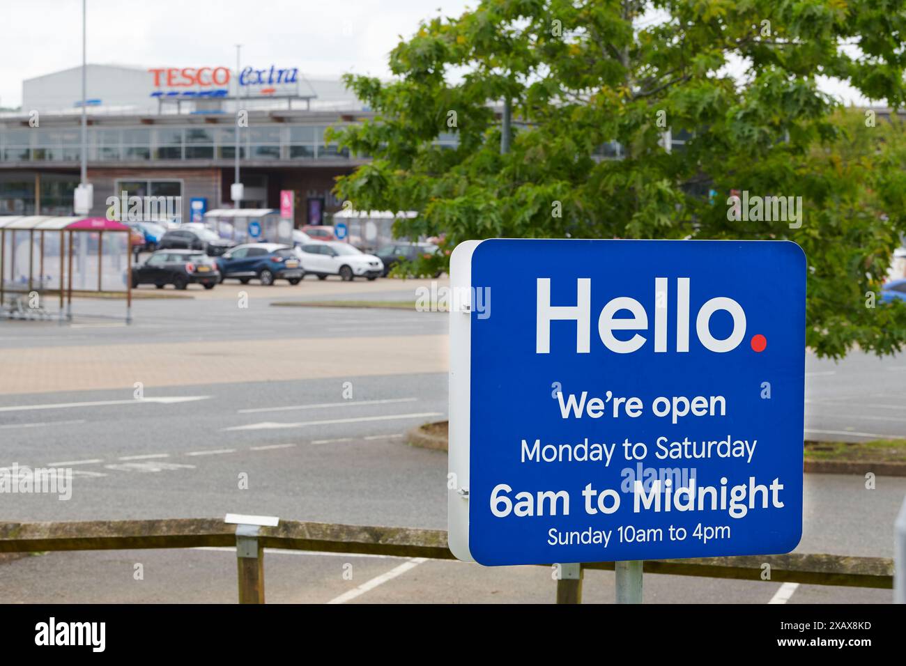 Entrance to Tesco Extra superstore at Corby, England Stock Photo - Alamy