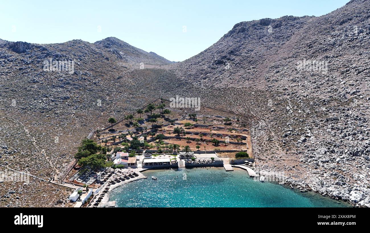 A general view of Agia Marina in Symi, Greece, where the body of TV ...