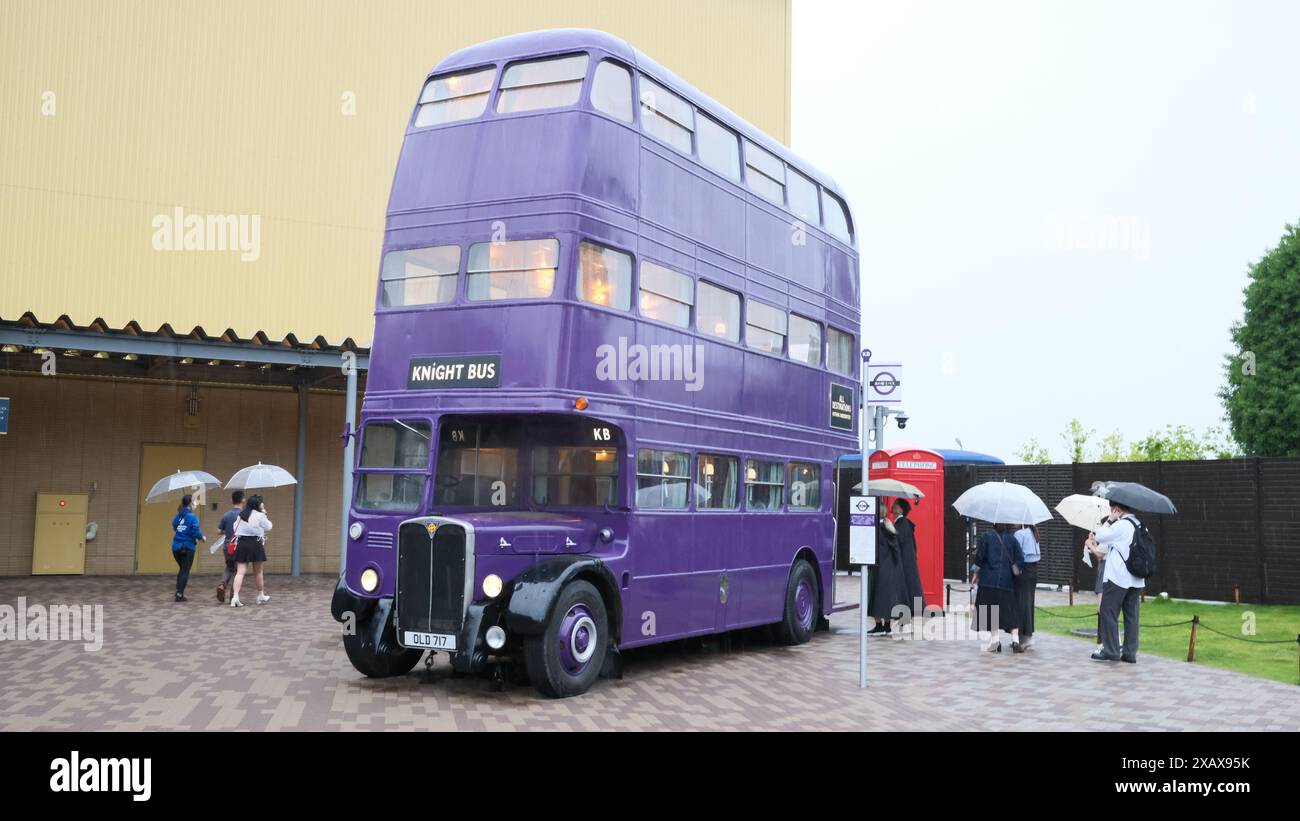 Tokyo - May 15 2024: Knight Bus in Warner Bros. Studio. they make a new ...