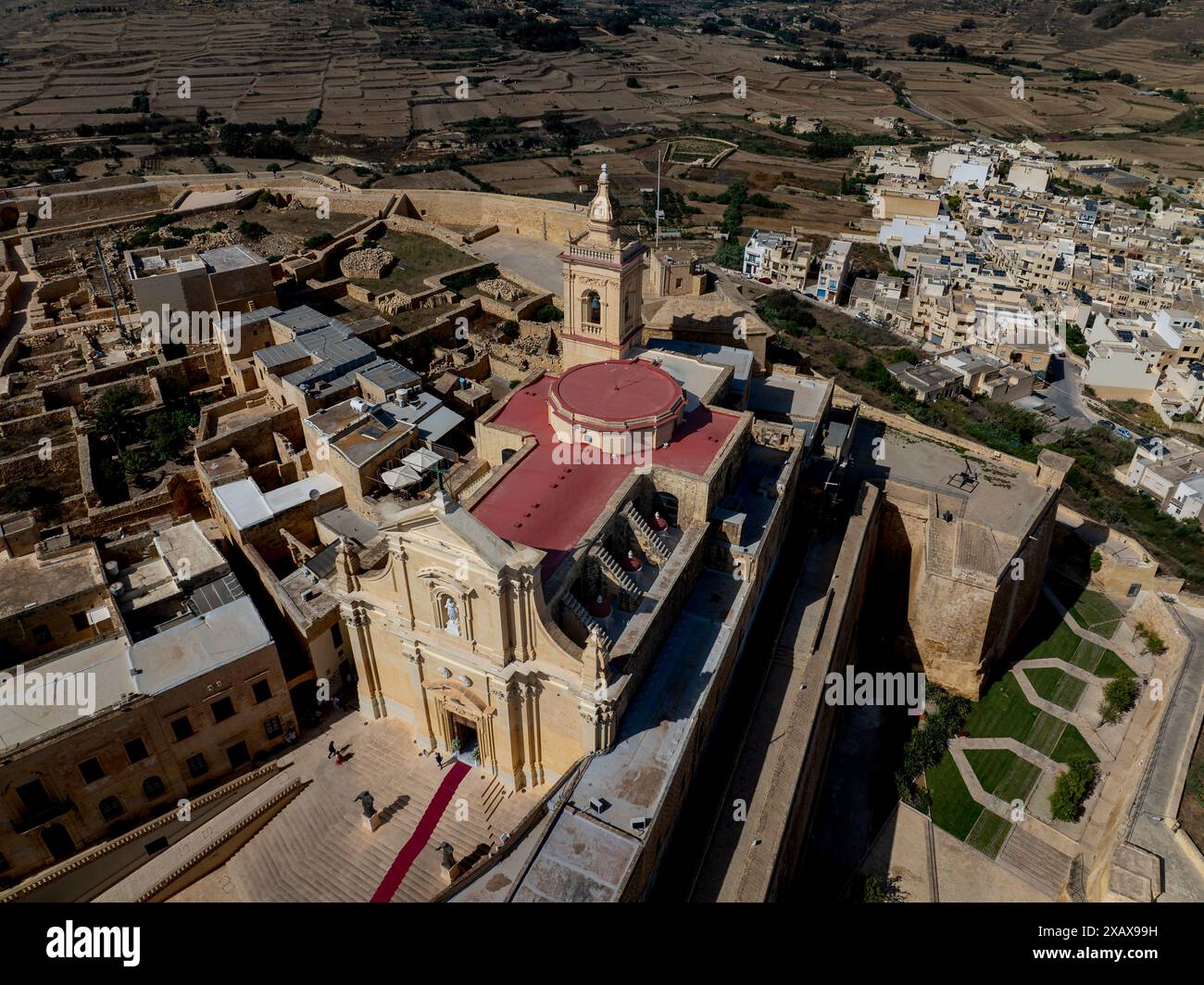 Aerial view of the Citadel - Capital City of Gozo. Victoria city, Malta ...