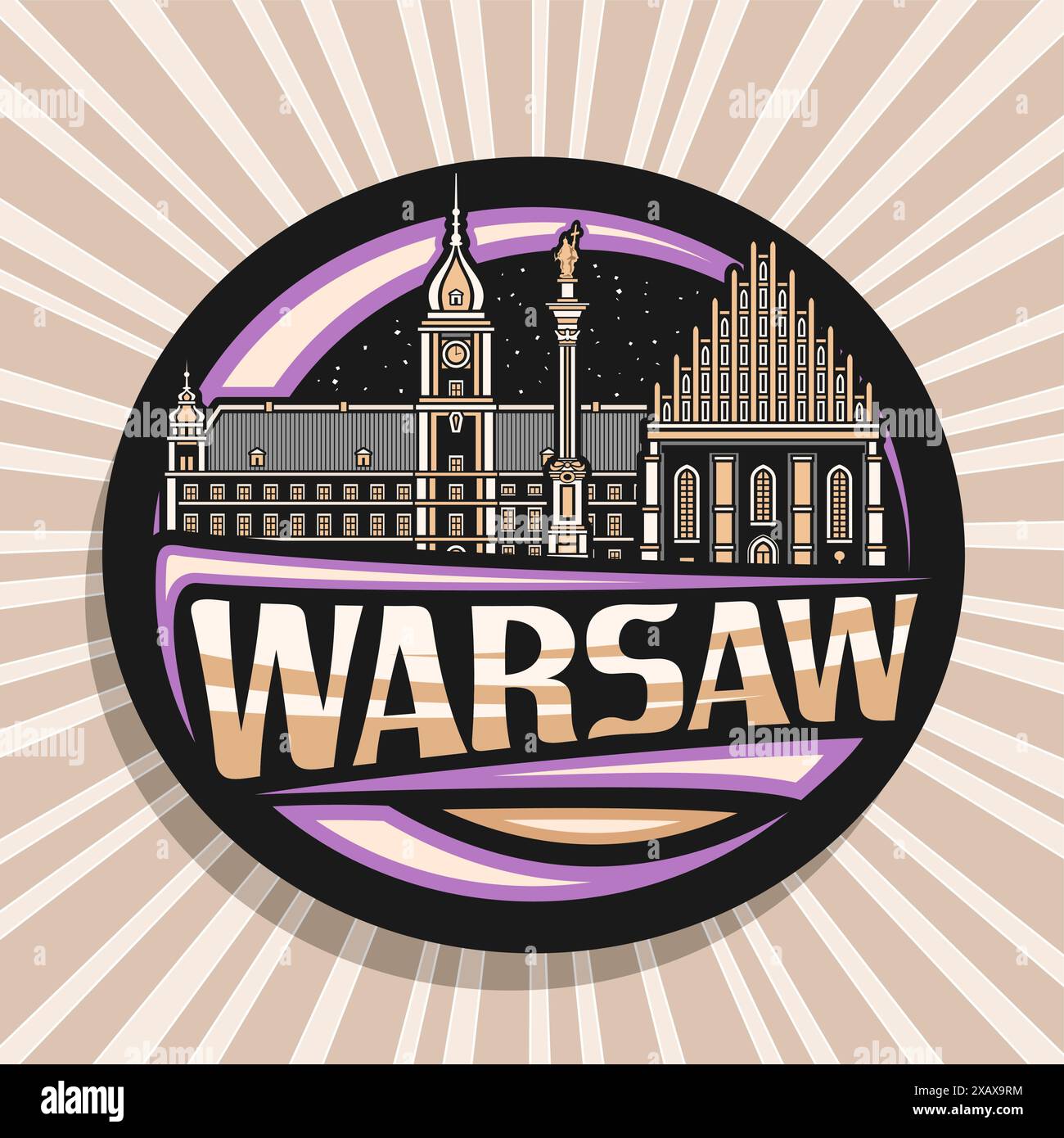 Town square at night Stock Vector Images - Alamy