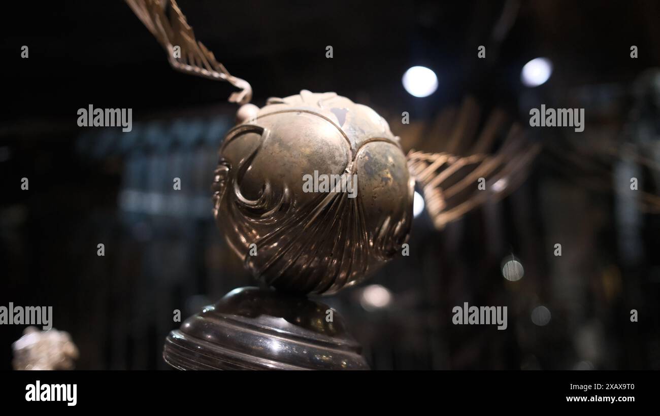 Tokyo - May 15 2024: a movie props of Golden Snitch in movie. Warner ...