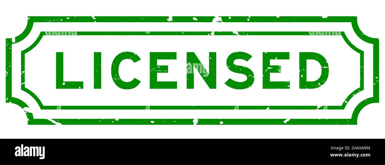 Grunge green licensed word rubber seal stamp on white background Stock Vector Image & Art - Alamy