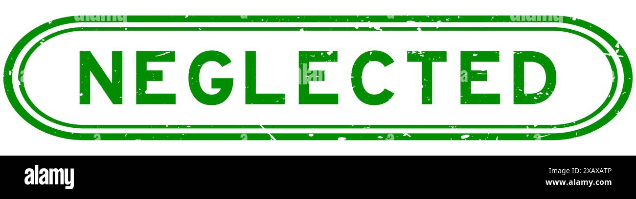 Grunge green neglected word rubber seal stamp on white background Stock ...