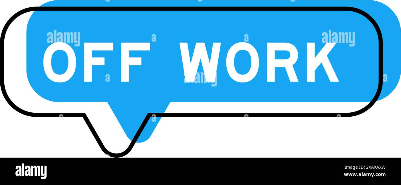 Speech banner and blue shade with word off work on white background ...